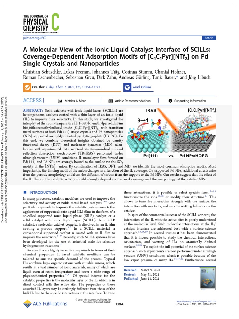 Acs JPCC 1c02131 | PDF | Catalysis | Adsorption