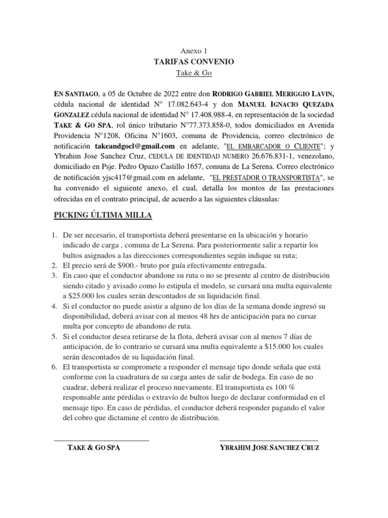 Anexo 1 - Take & Go | PDF