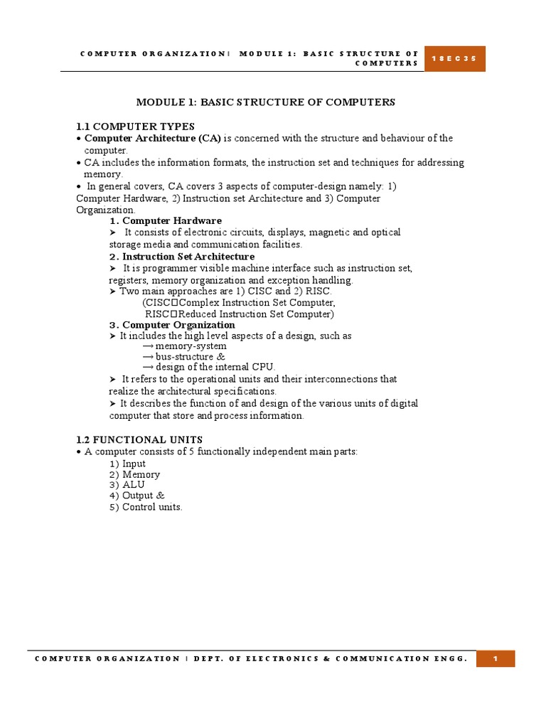 Module 1 | PDF | Central Processing Unit | Computer Data Storage