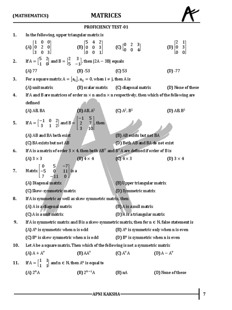 Matrix Pdf Matrix Mathematics Determinant
