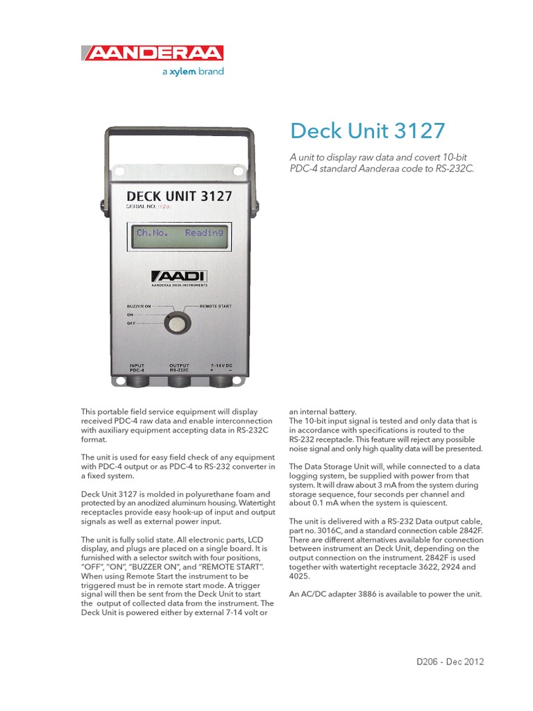 Deck Unit 3127 | PDF | Electrical Engineering | Manufactured Goods