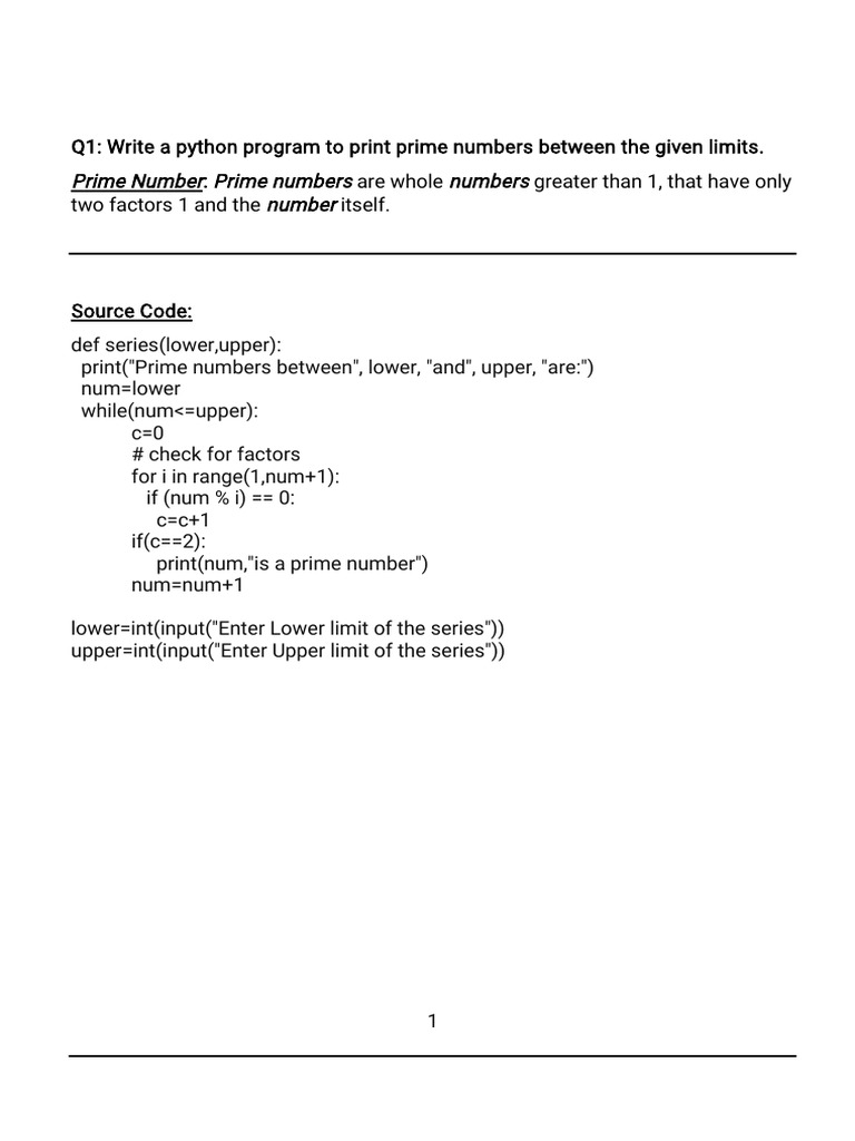 Python Programs for Beginners | PDF | Prime Number | Numbers