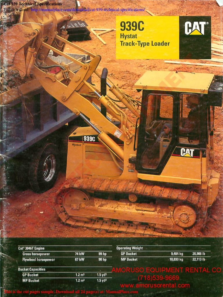 Cat 939 Technical Specifications | PDF
