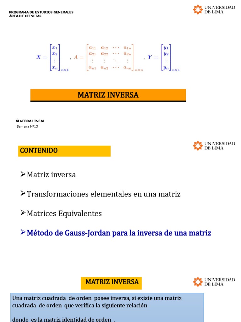 s12 Matriz Inversa Al - 2021-1 | PDF | Matriz (Matemáticas) | Teoría ...
