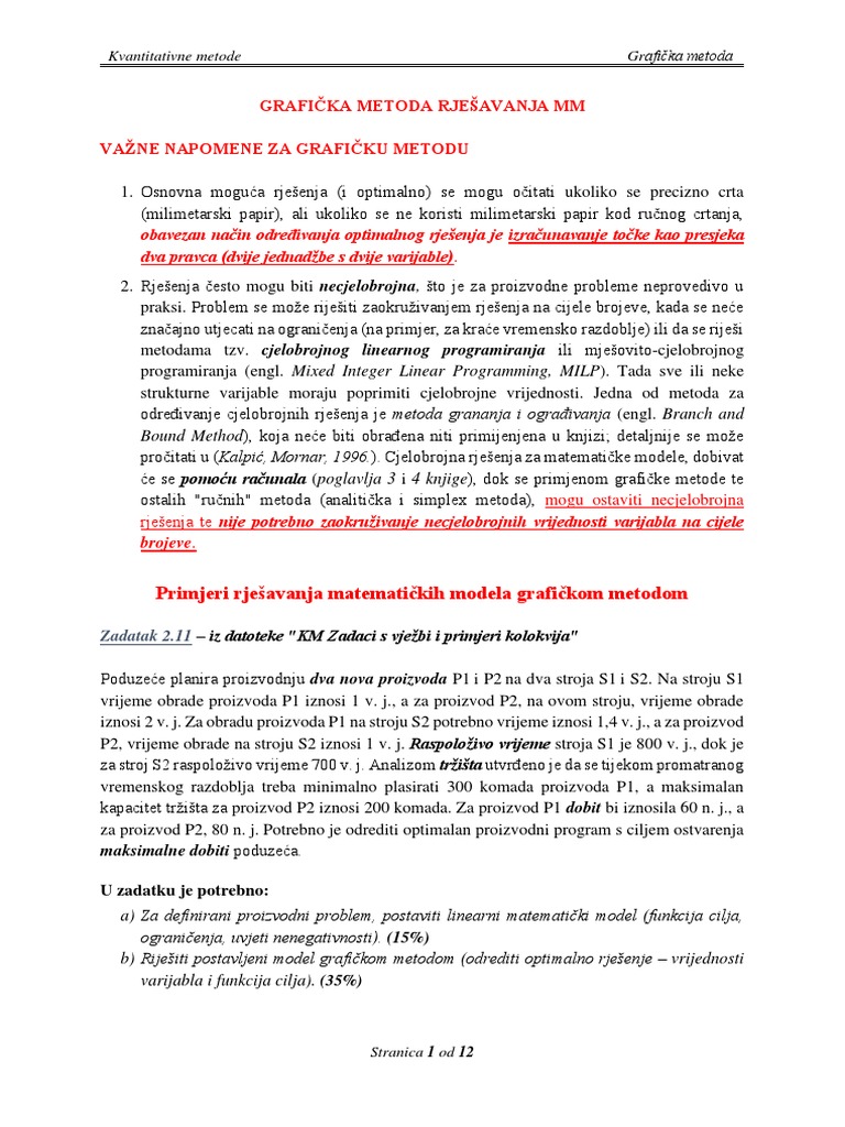 3 KM Grafička Metoda | PDF