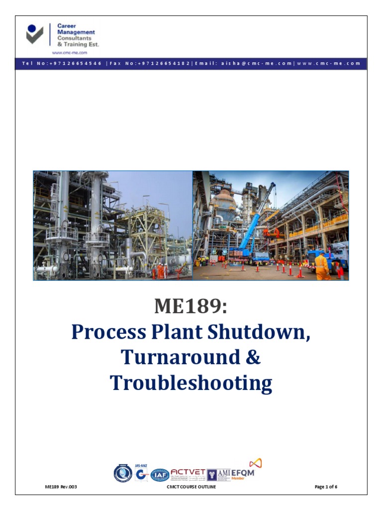 Process Plant Shutdown & Turnaround Training | PDF | Project Management ...