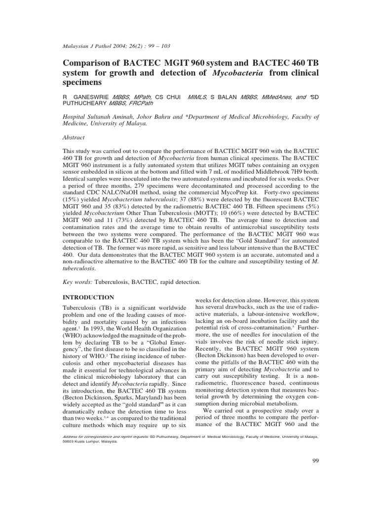 03 Bactec | PDF | Tuberculosis | Mycobacterium