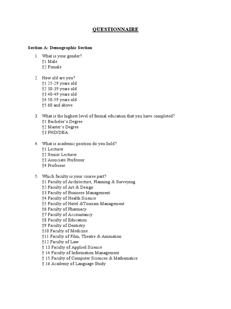 Technology Readiness Index Questionnaire | PDF | Academic Degree | Lecturer