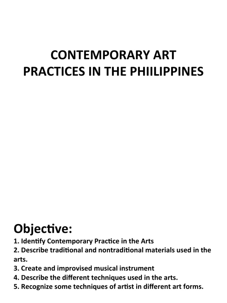 Q4 Week 1 Researches On Techniques And Performance Practices Applied To Contemporary Arts 