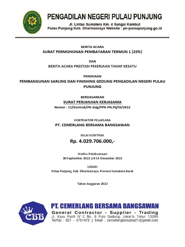 Termijn 25% PN Pulau Punjung-1 | PDF