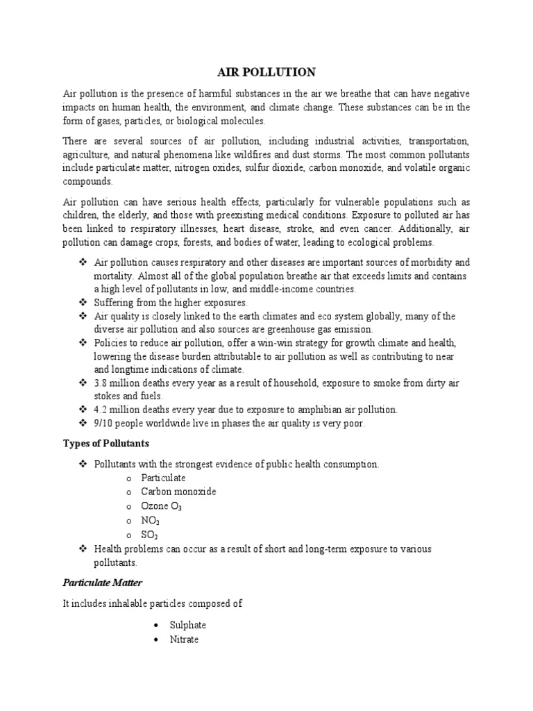 Air Pollution | PDF | Air Pollution | Particulates