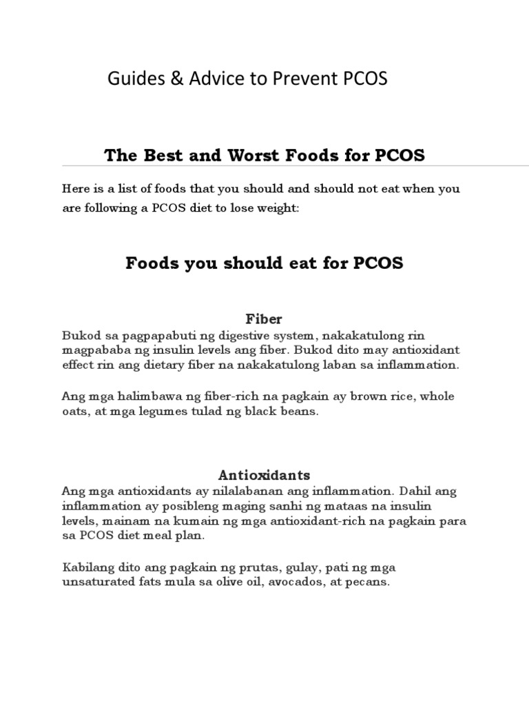 Brochure Guide Pcos | PDF | Dieting | Polycystic Ovary Syndrome