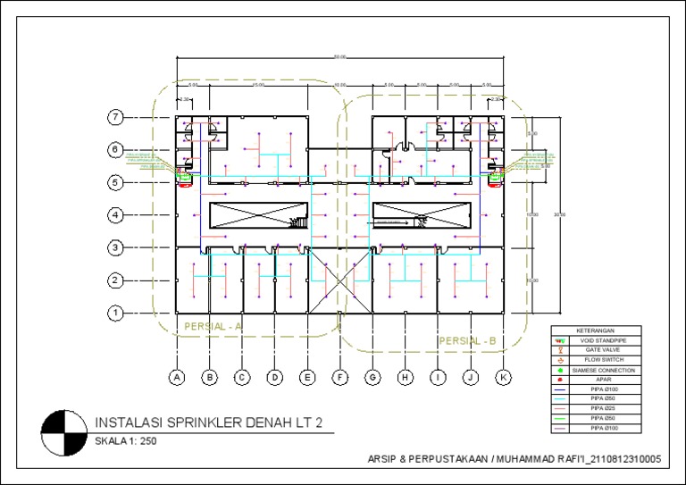 4 Instalasi Sprinkler Denah LT 2 | PDF