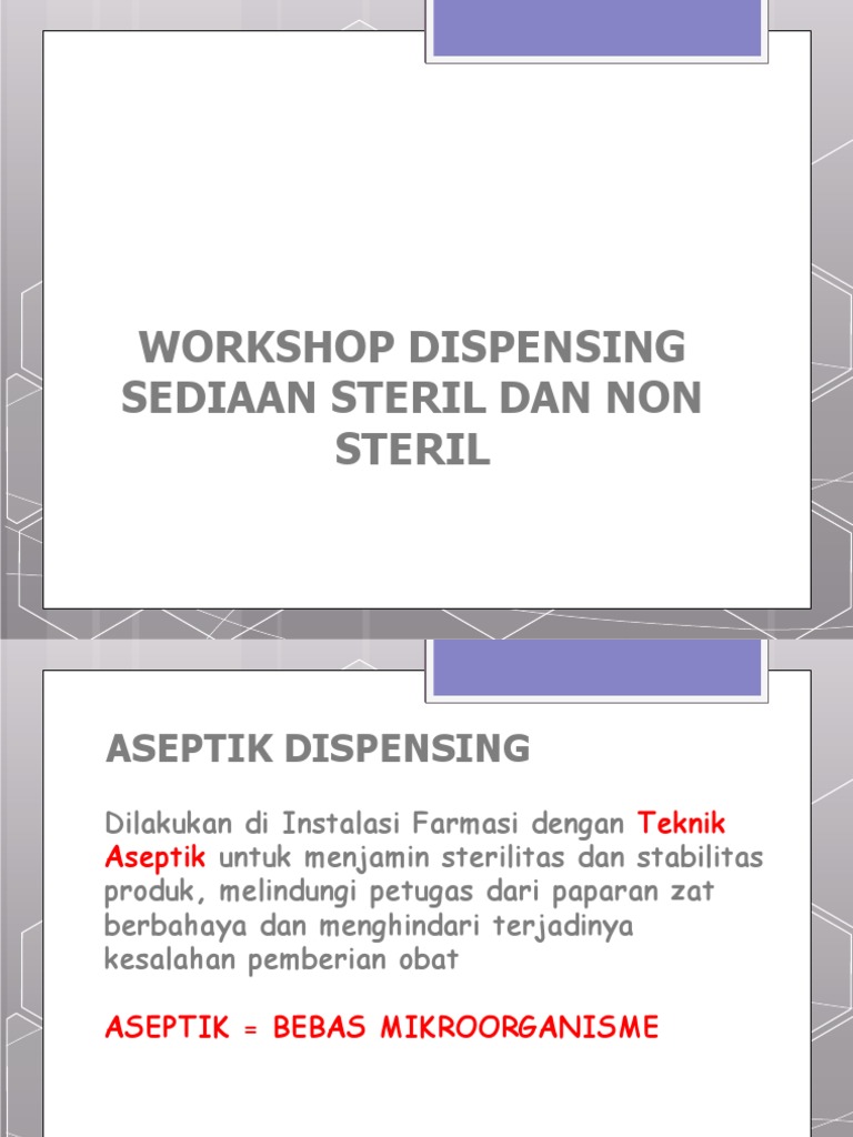 Dispensing Sediaan Steril Dan Nonsteril | PDF | Kesehatan Holistik
