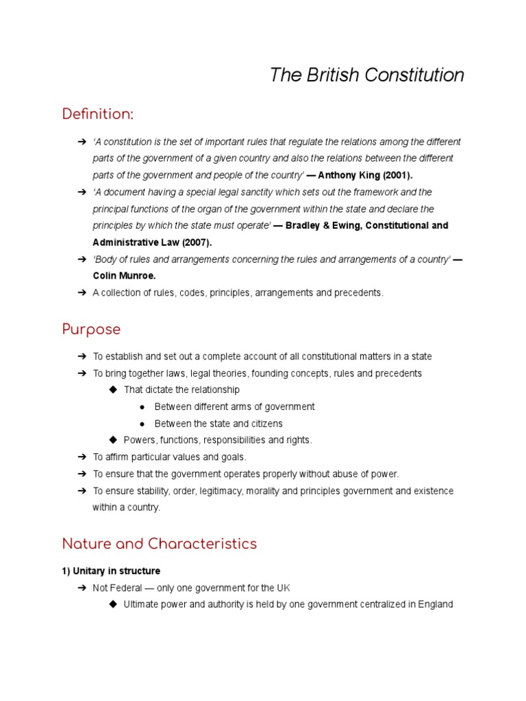 C1_ British Constitution | PDF | Constitution | Constitution Of The ...