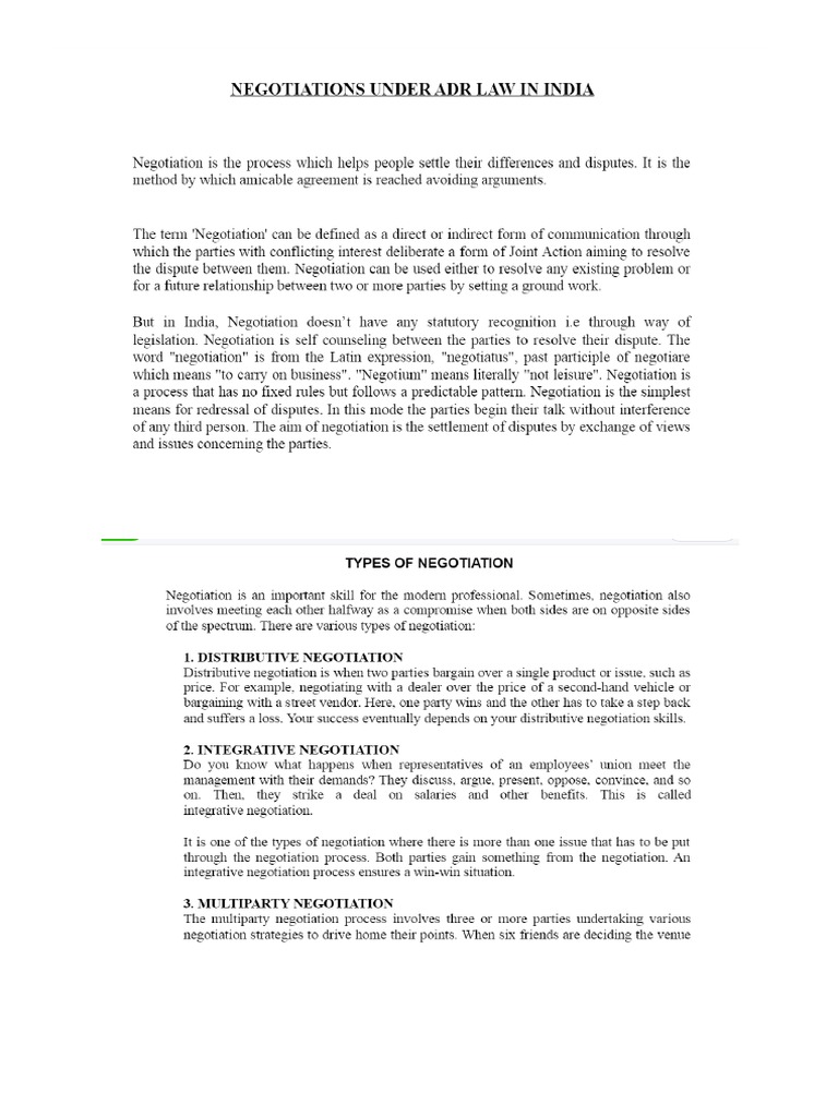 negotiation(ADR) | PDF