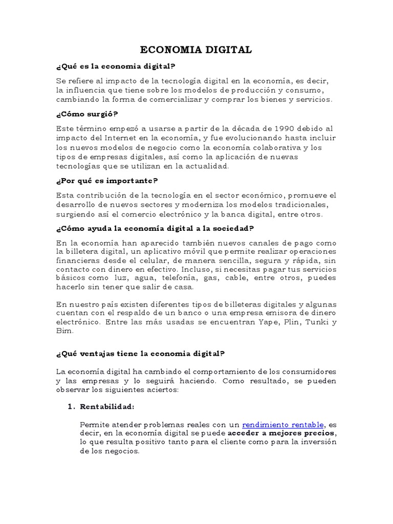 Economia Digital | PDF | Comercio electrónico | Los consumidores