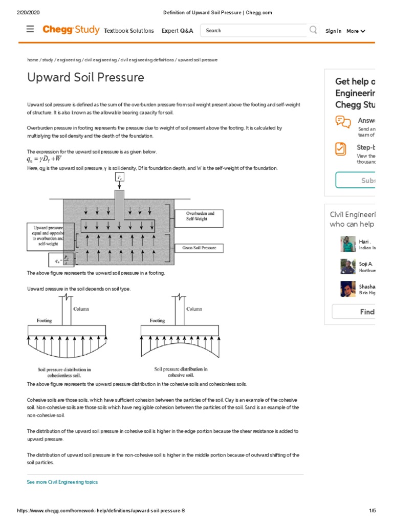 Definition of Upward Soil Pressure | PDF | Soil | Pressure