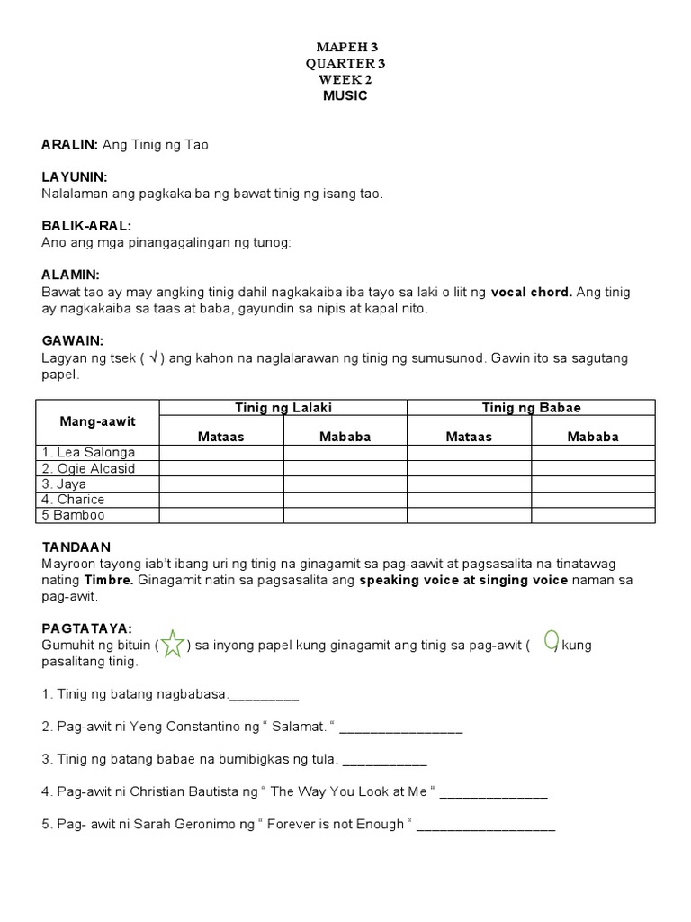 MAPEH 3 SLM Q3 W2 Edited | PDF