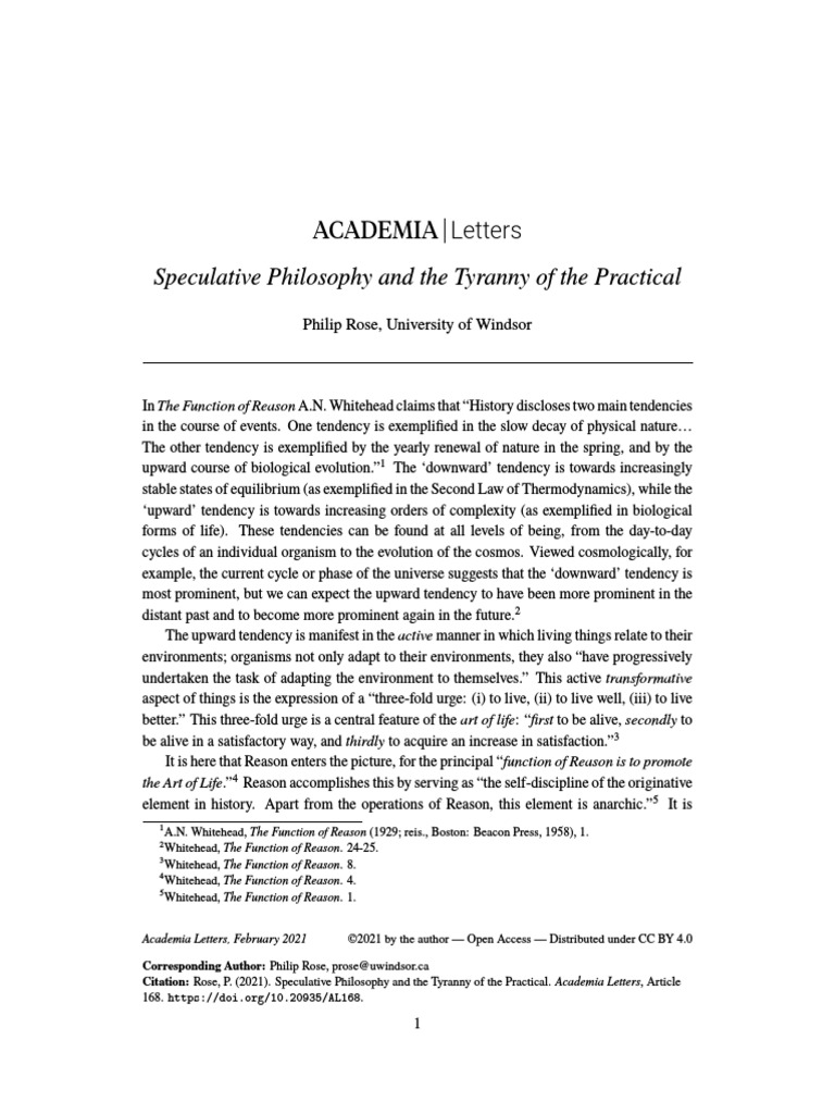 Speculative_Philosophy_and_the_Tyranny_o | PDF | Alfred North Whitehead ...