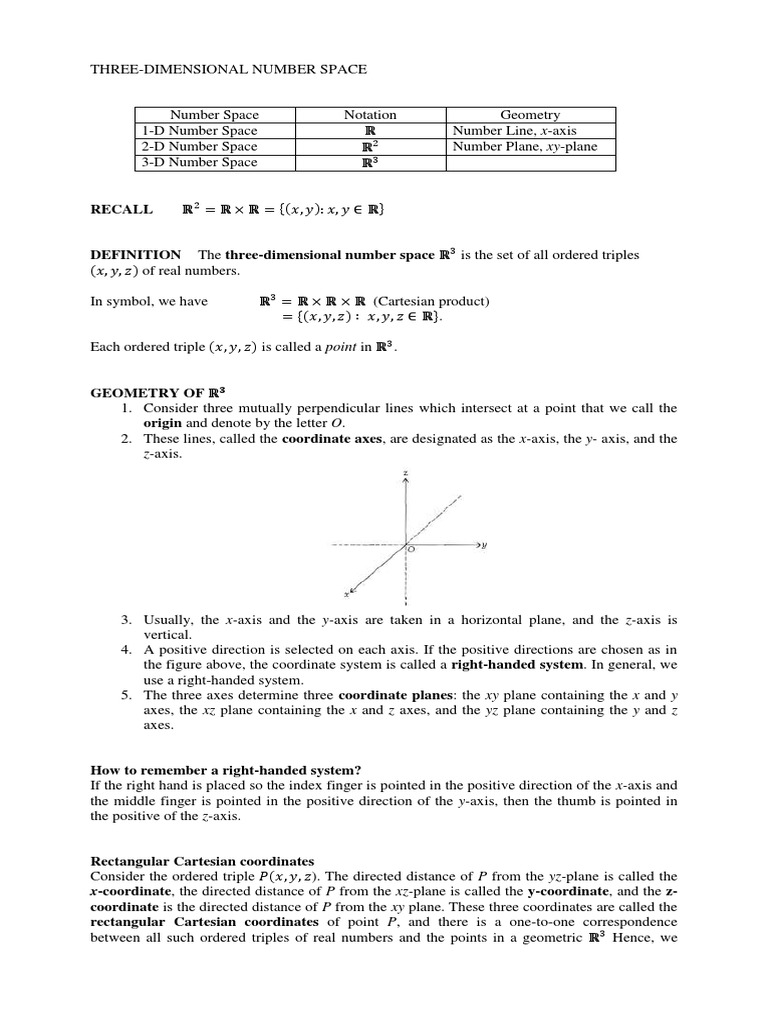 Understanding Three-Dimensional Number Space | PDF | Cartesian ...