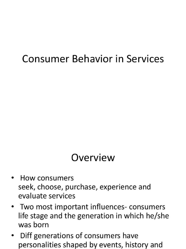Consumer Behaviour in Services 1 | PDF