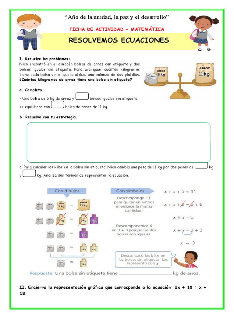 FICHA LUN-MAT-RESOLVEMOS ECUACIONES | PDF | Ecuaciones | Matemáticas