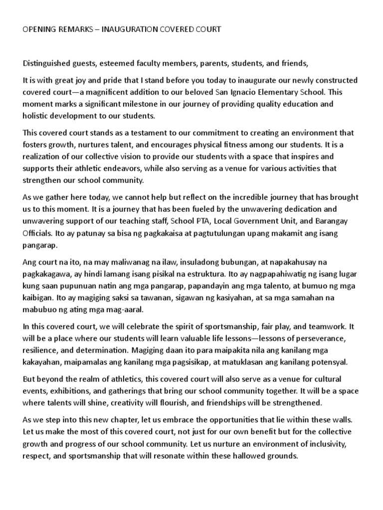 Opening Remarks | PDF