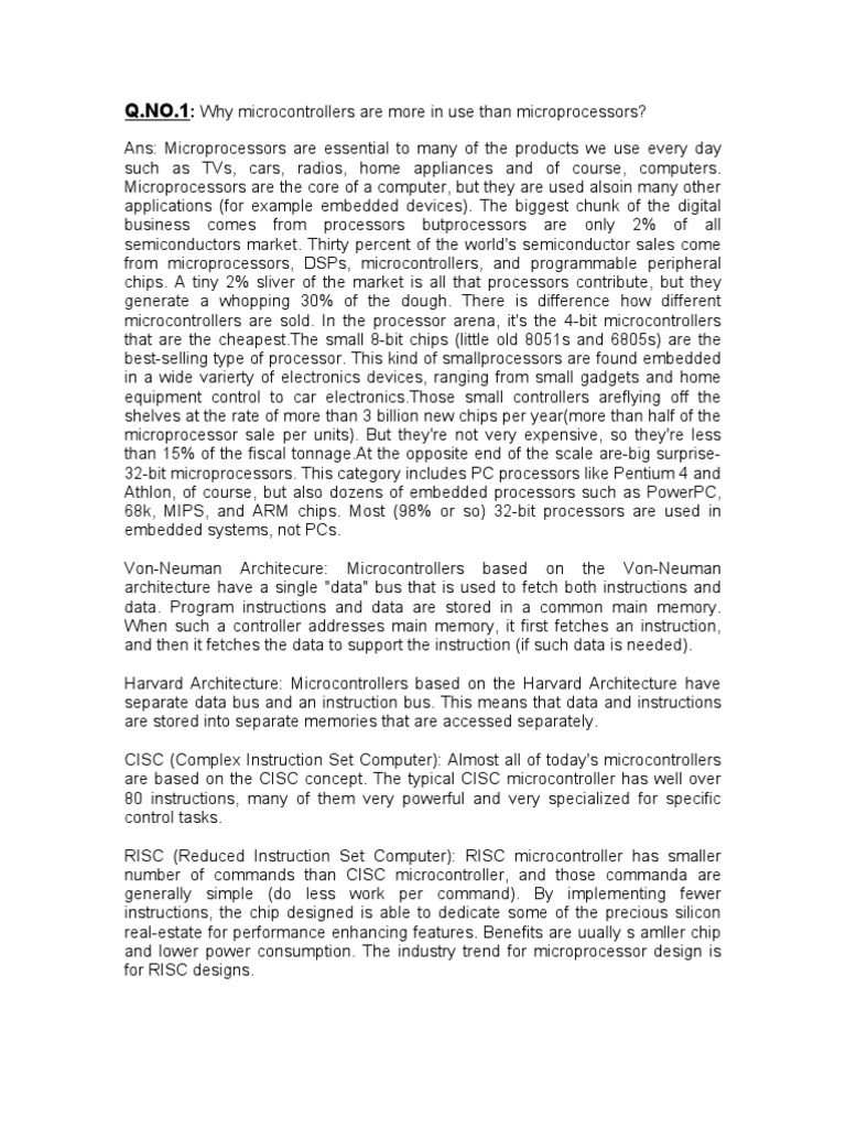 Micro Controller Assignment | PDF | Instruction Set | Microcontroller