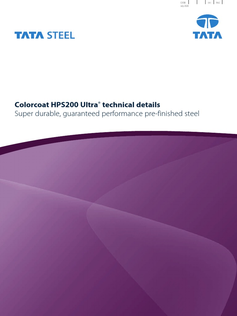 Tata Steel - Colorcoat HPS200 Ultra | PDF | Corrosion | Sheet Metal