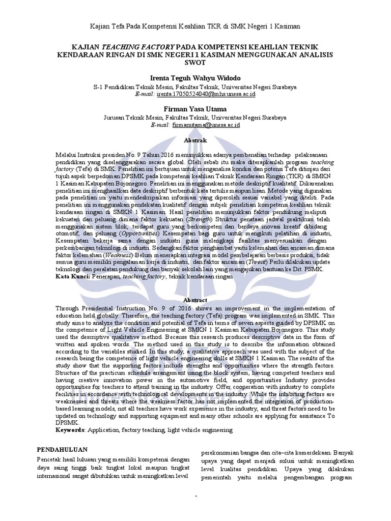 Kajian Tefa SMK | PDF | Bisnis | Karier & Perkembangan
