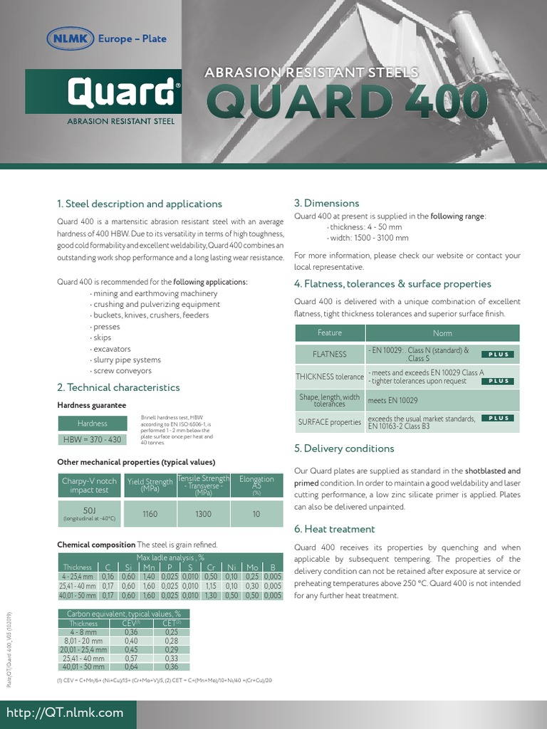 2019 - DatasheetsQuard400 UK LR | PDF | Construction | Welding