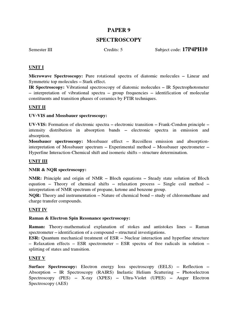 Msc. Sem 3 | Download Free PDF | Spectroscopy | Infrared Spectroscopy