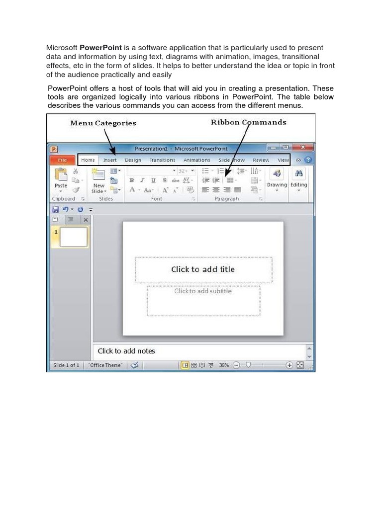 1 Create Presentation and Add New Slide Students | PDF | Page Layout ...