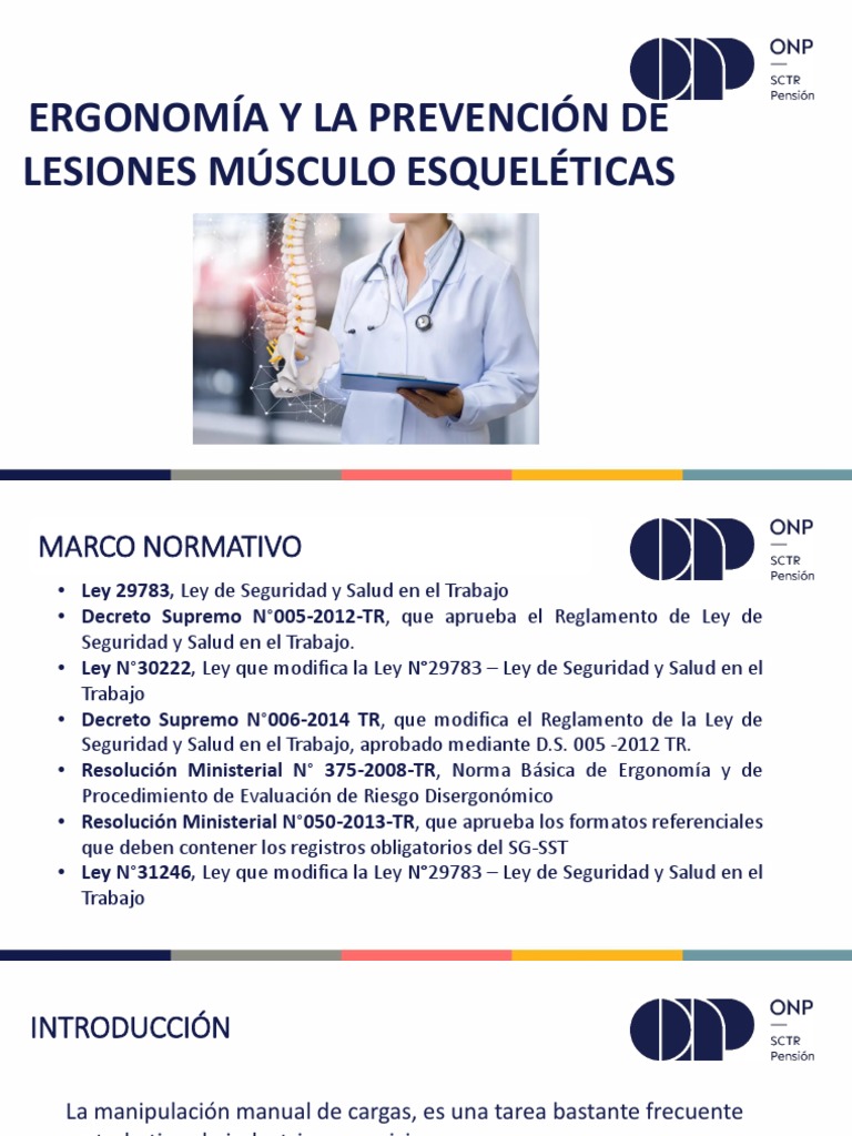 Ergonomia y La Prevención de Lesiones Músculo Esqueléticas | Descargar gratis PDF | Factores ...