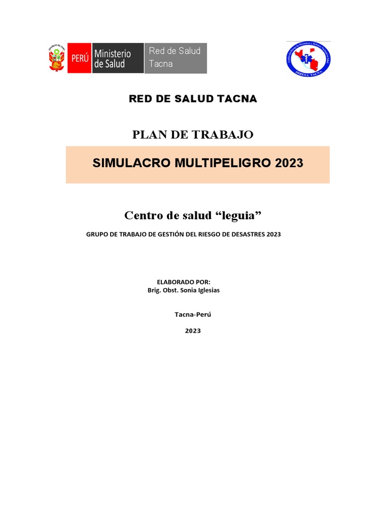 Plan Simulacro 2023 Leguia | PDF | Temblores | Tsunami