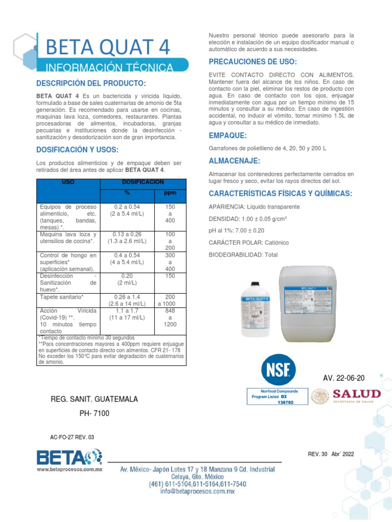 FT Beta Quat 4 P102 | PDF | Química