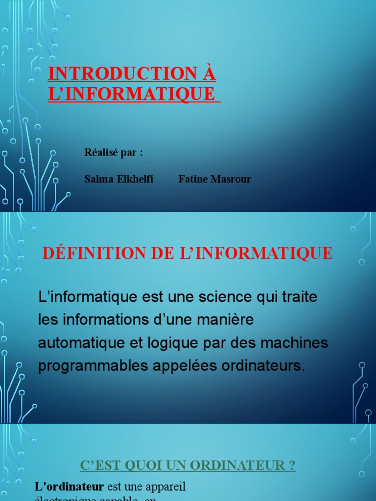 Introduction À L'informatique | PDF | Interface graphique | Périphérique informatique