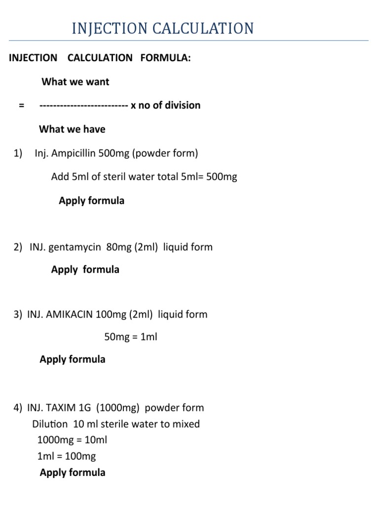 Drug Calculation | PDF | Products Of Chemical Industry | Pharmacy