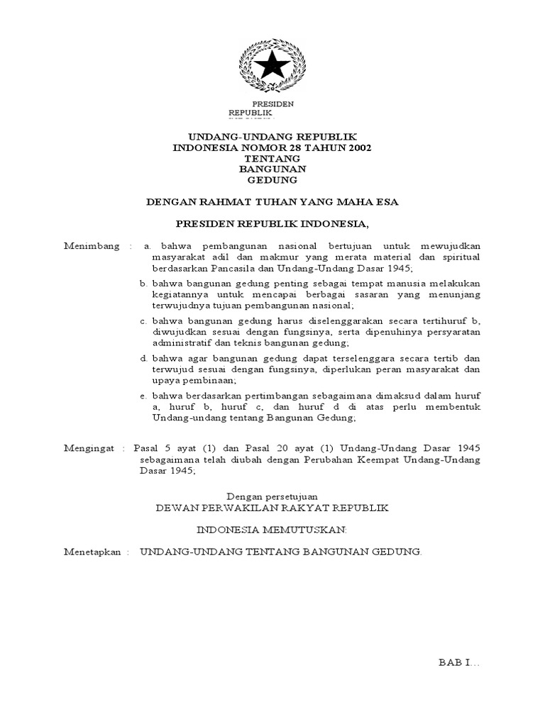 Uu - 28 - 2002 - Bangunan Gedung | PDF