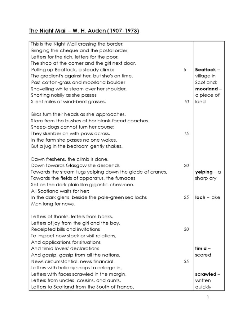 3 The Night Mail Poem | PDF