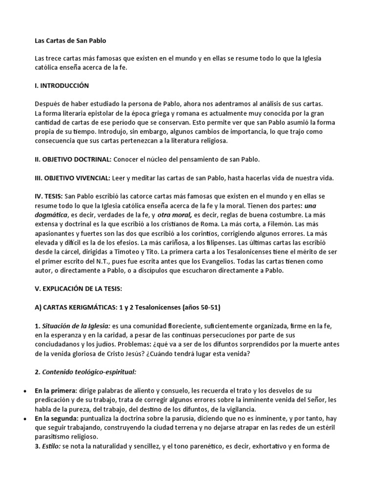 Las Cartas De San Pablo Pdf Pablo El Apóstol Salvación