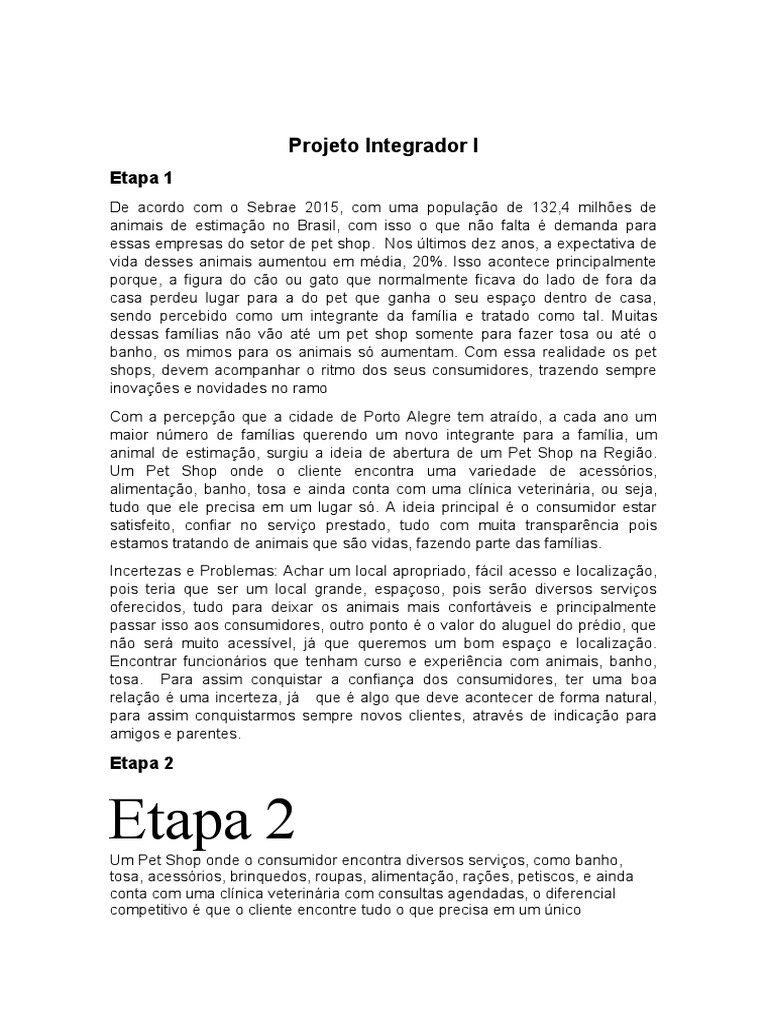 Projeto Integrador I | PDF | Gestão de recursos humanos | Economias
