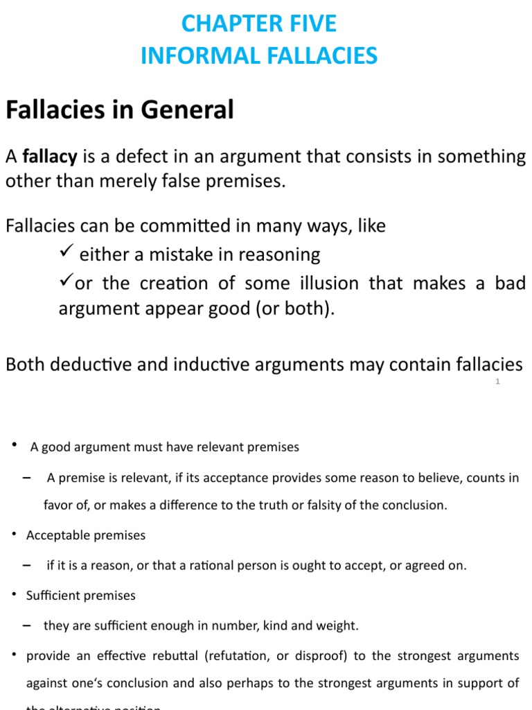 Five | PDF | Fallacy | Argument