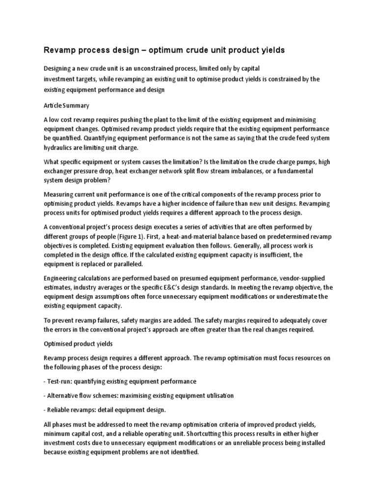 Revamp Process Design | PDF | Heat Exchanger | Mathematical Optimization