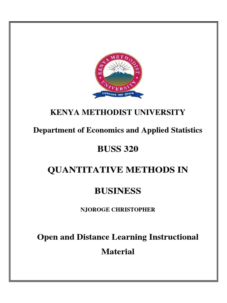 BUSS 320 Quantitative Methods 1 1 | PDF | Matrix (Mathematics) | Input–Output Model