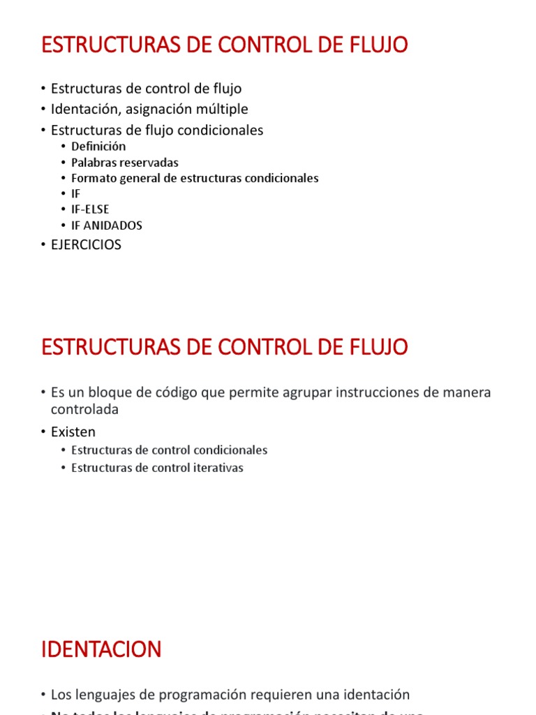 Estructuras de Control Condicionales | PDF | Flujo de control | Python ...