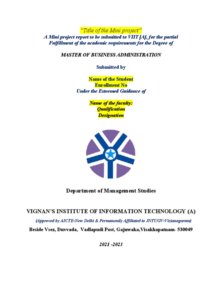 Mini Project - Title Pages New 18.04.2023 | PDF