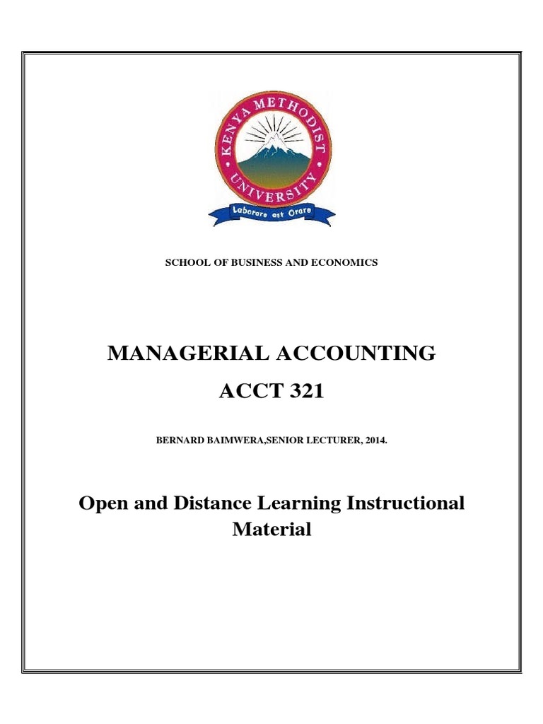 ACCT 321-Managerial Accounting-1 | PDF | Cost | Regression Analysis