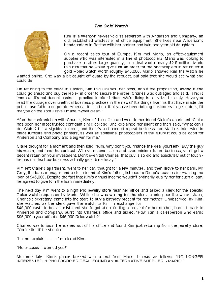 Gold Watch Exercise | PDF